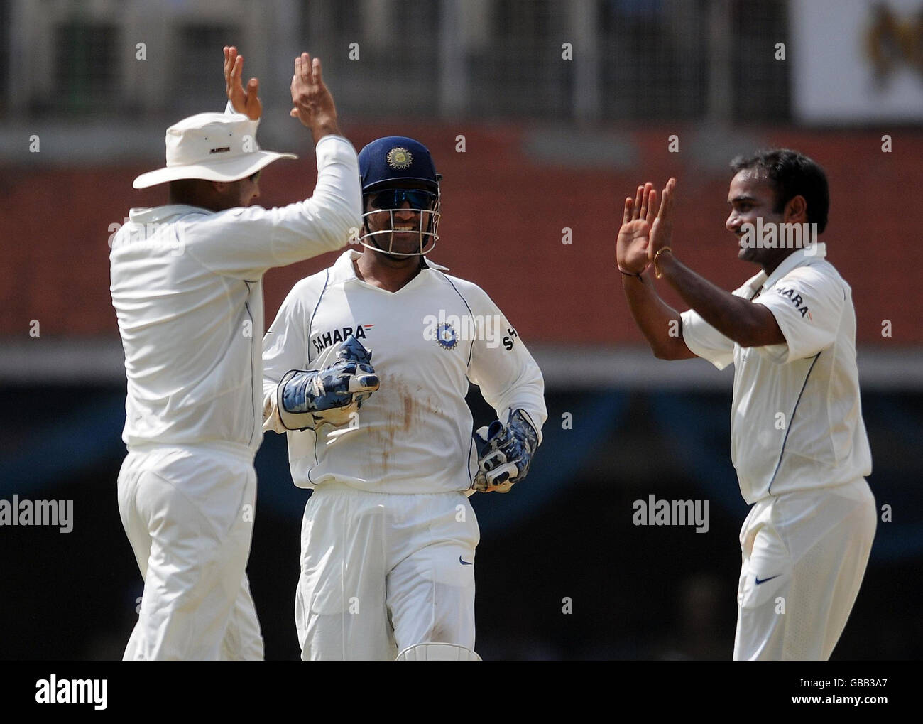 India's Amit Mishra is congratulated after getting England's James ...