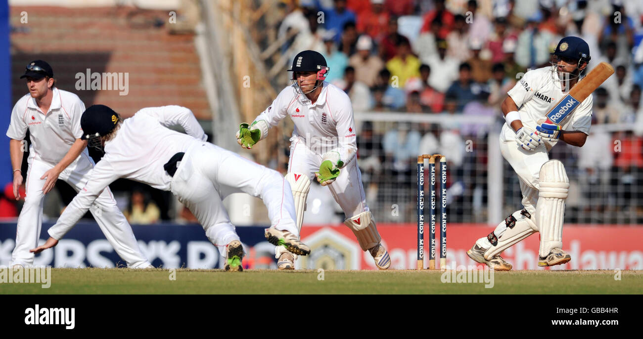 India's Gautam Gambhir bats during the fourth day of the First Test ...