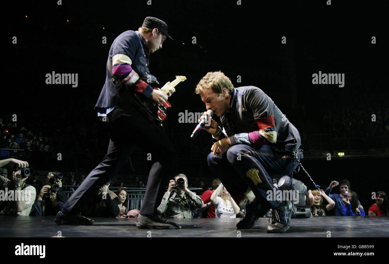 Coldplay perform at 02 Arena - London Stock Photo - Alamy