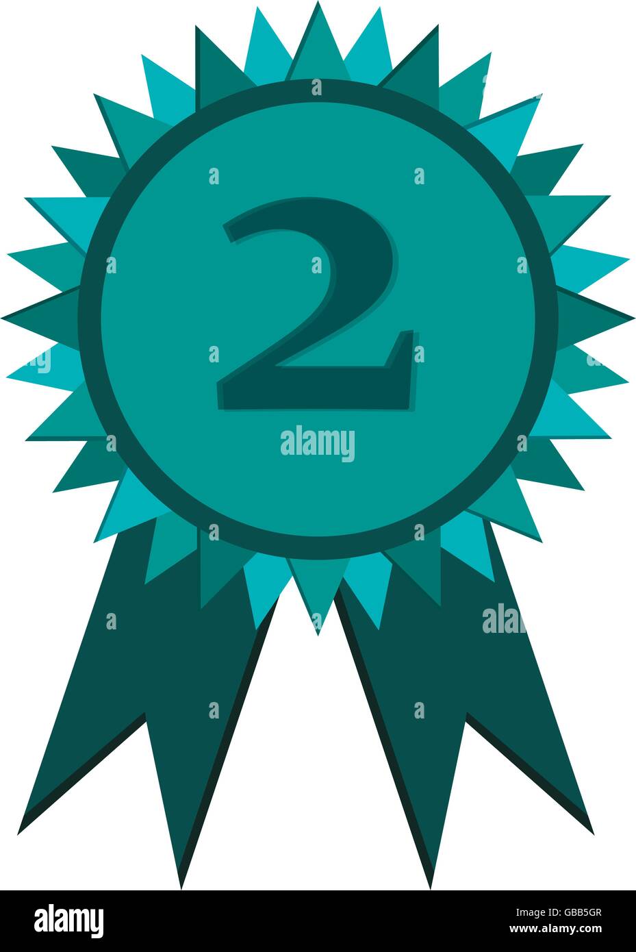 second place prize badge with ribbons icon Stock Vector Image & Art - Alamy