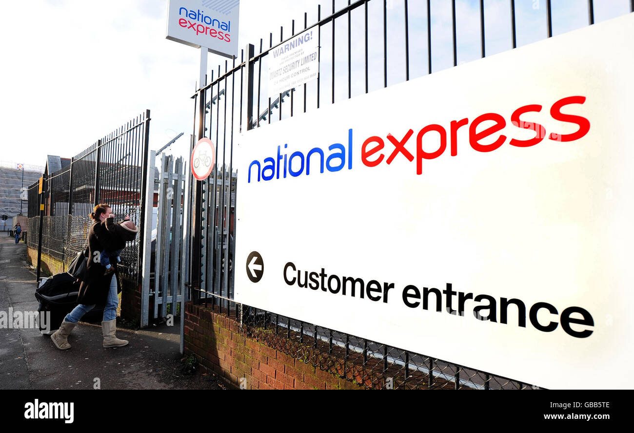 Passengers arrive at a National Express bus Depot in Digbeth ...