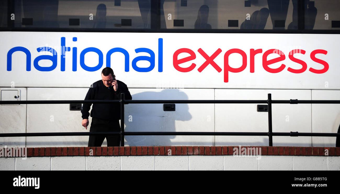 A National Express coach at a National Express bus Depot in Digbeth ...
