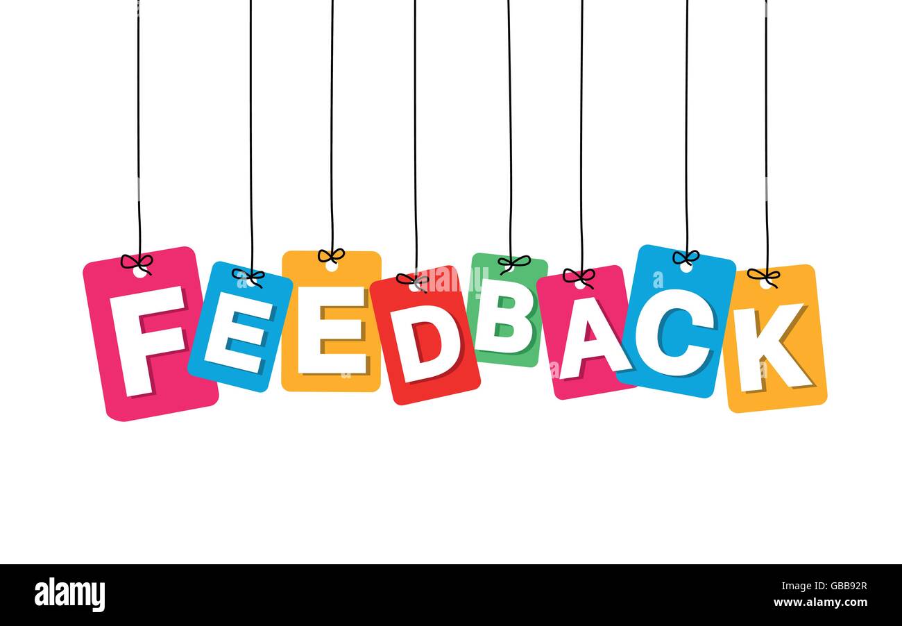 Vector colorful hanging cardboard. Tags - feedback Stock Vector Image ...