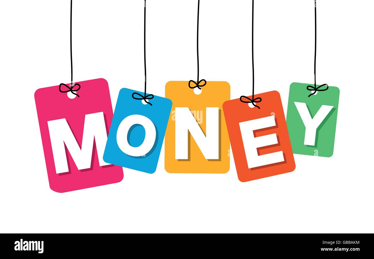 Vector colorful hanging cardboard. Tags - money Stock Vector Image ...
