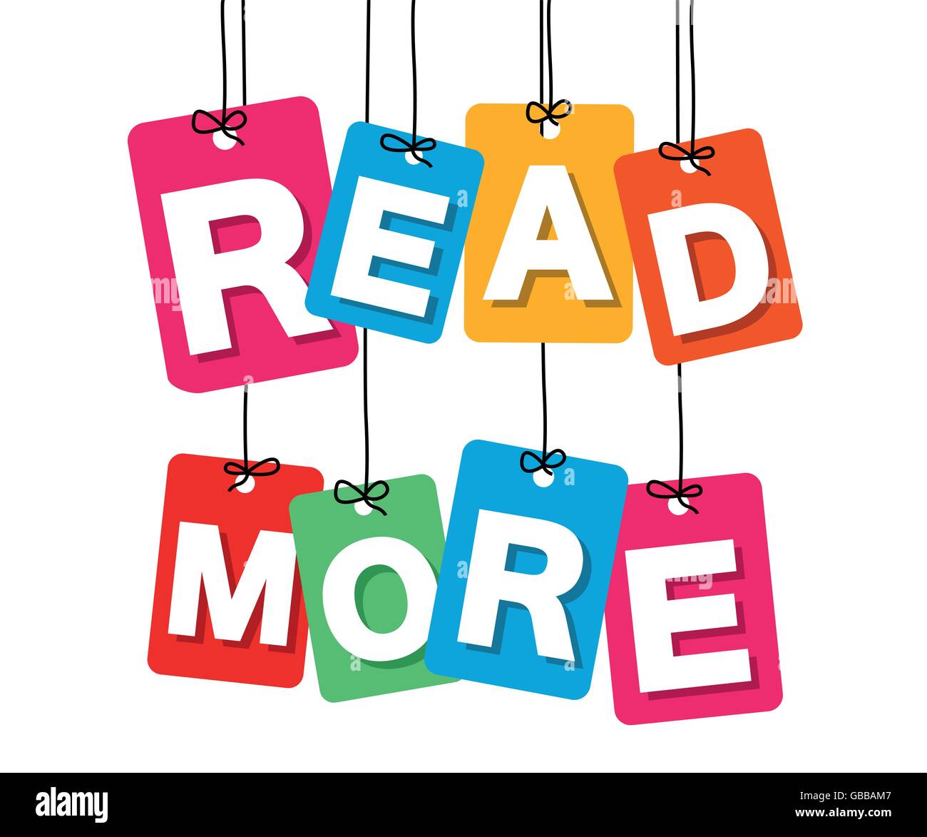 Vector colorful hanging cardboard. Tags - read more Stock Vector Image ...