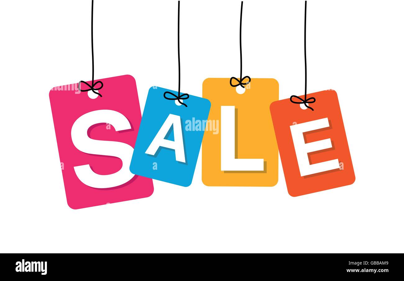 Vector colorful hanging cardboard. Tags - sale Stock Vector Image & Art ...