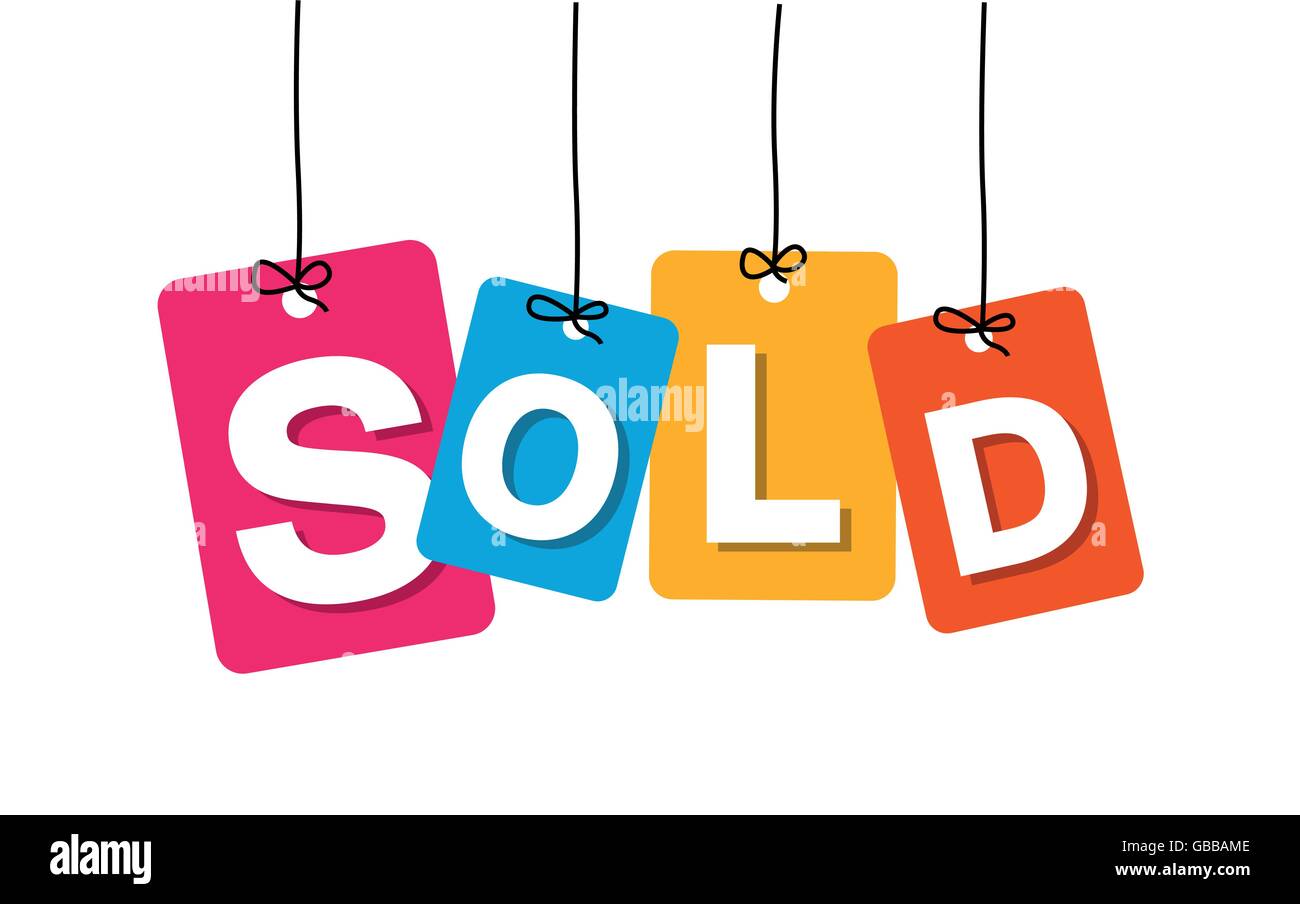Vector colorful hanging cardboard. Tags - sold Stock Vector Image & Art ...
