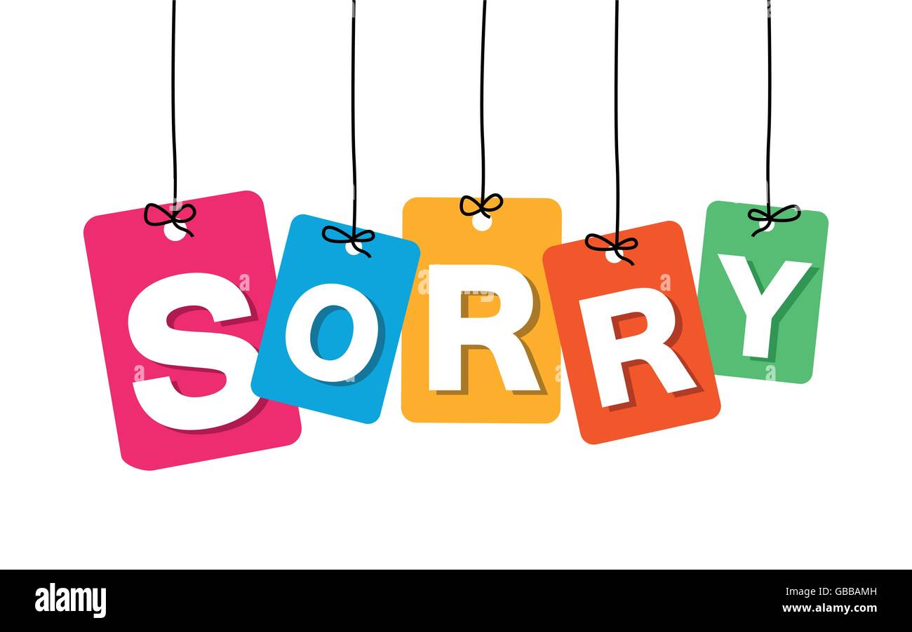 Vector colorful hanging cardboard. Tags - sorry Stock Vector Image ...