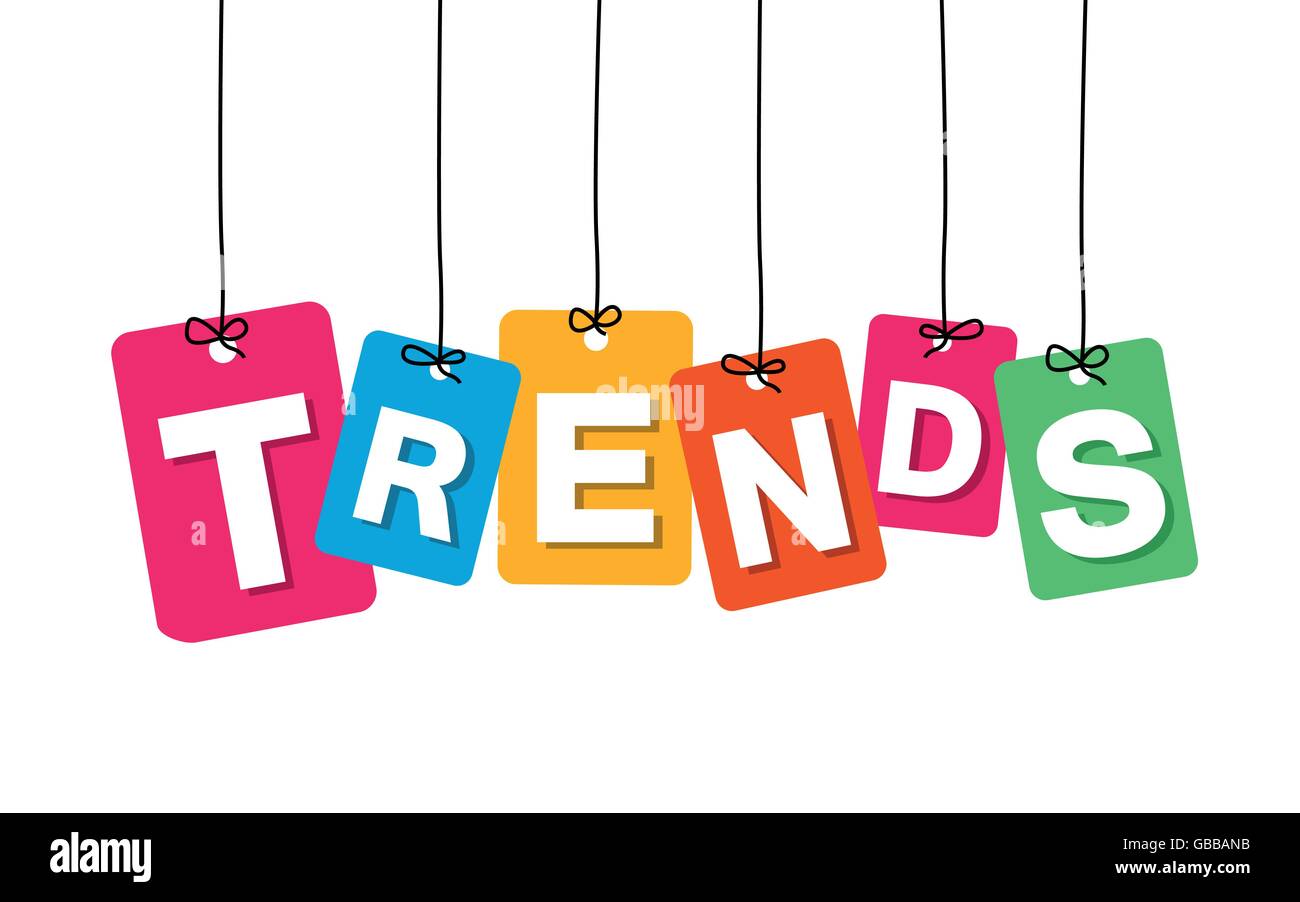 Vector colorful hanging cardboard. Tags - trends Stock Vector Image ...