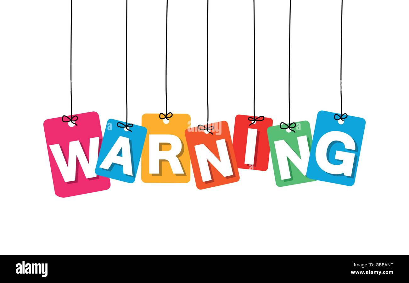 Vector colorful hanging cardboard. Tags - warning Stock Vector Image ...