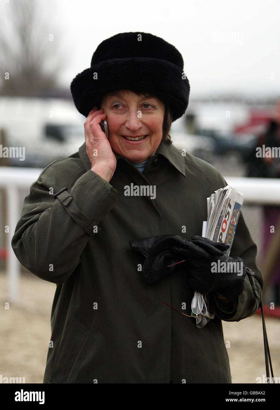 Trainer henrietta knight at cheltenham racecourse hi-res stock ...