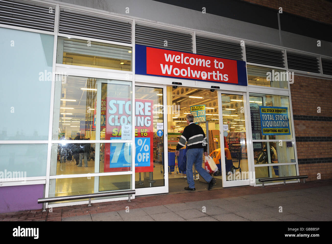General view of the front of woolworths store at unit hi-res stock ...