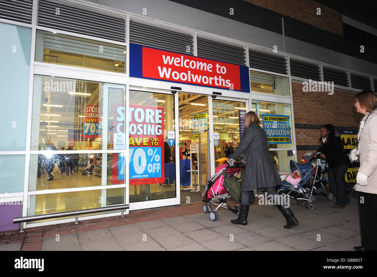 General view of the front of woolworths store at unit hi-res stock ...