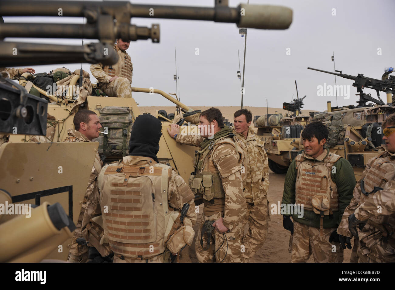 British Army Jackals on patrol through the Eastern Desert in Helmand ...