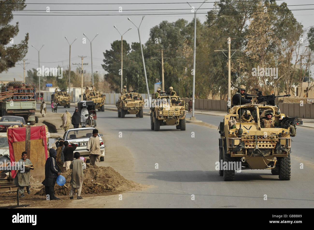A Britich Army Jackal, crewed by the 1st The Queens Dragoon Guards ...