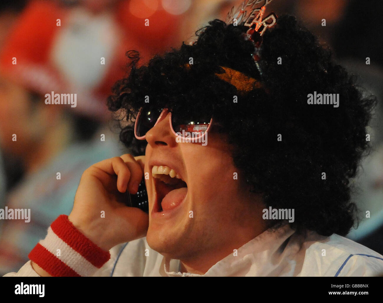 An animated Darts fan during the Ladbrokes.com World Championship ...