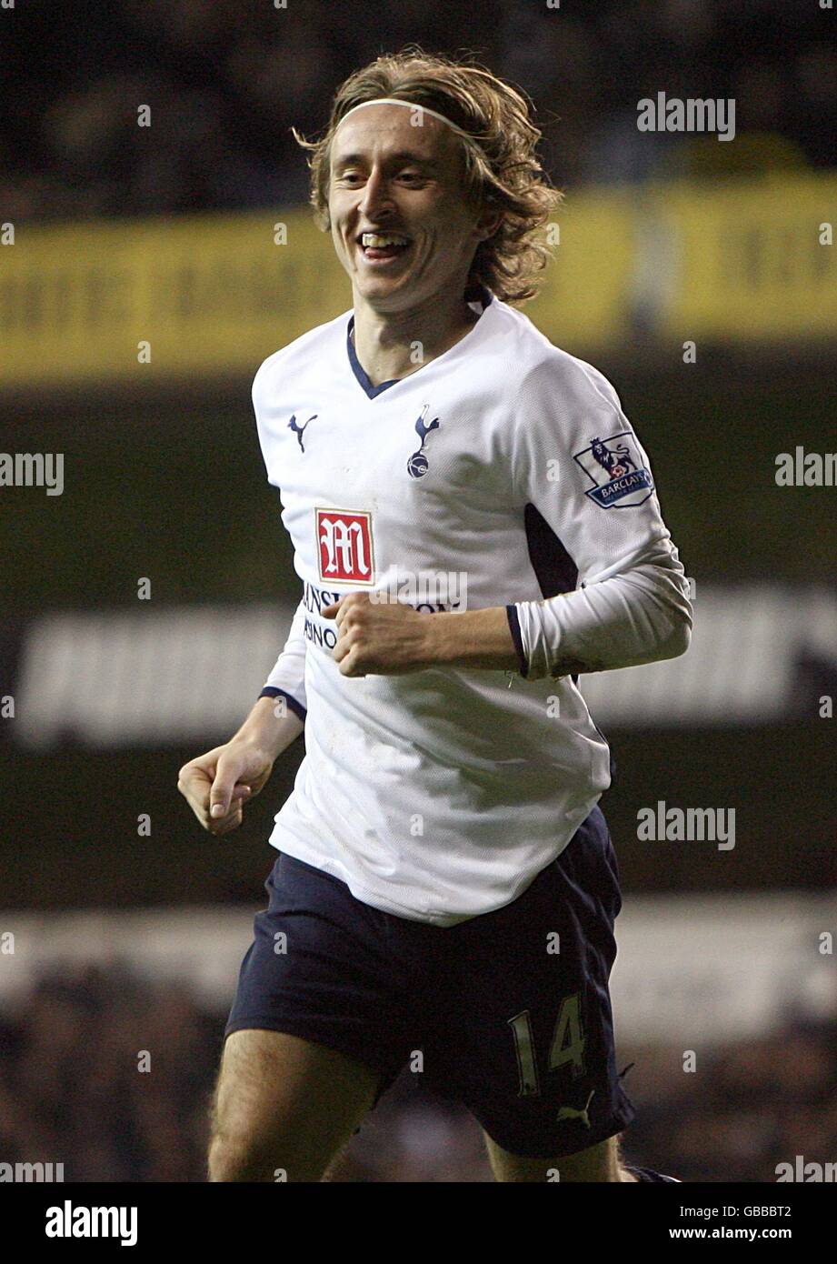 Tottenham hotspurs luka modric celebrates scoring their second goal hi ...