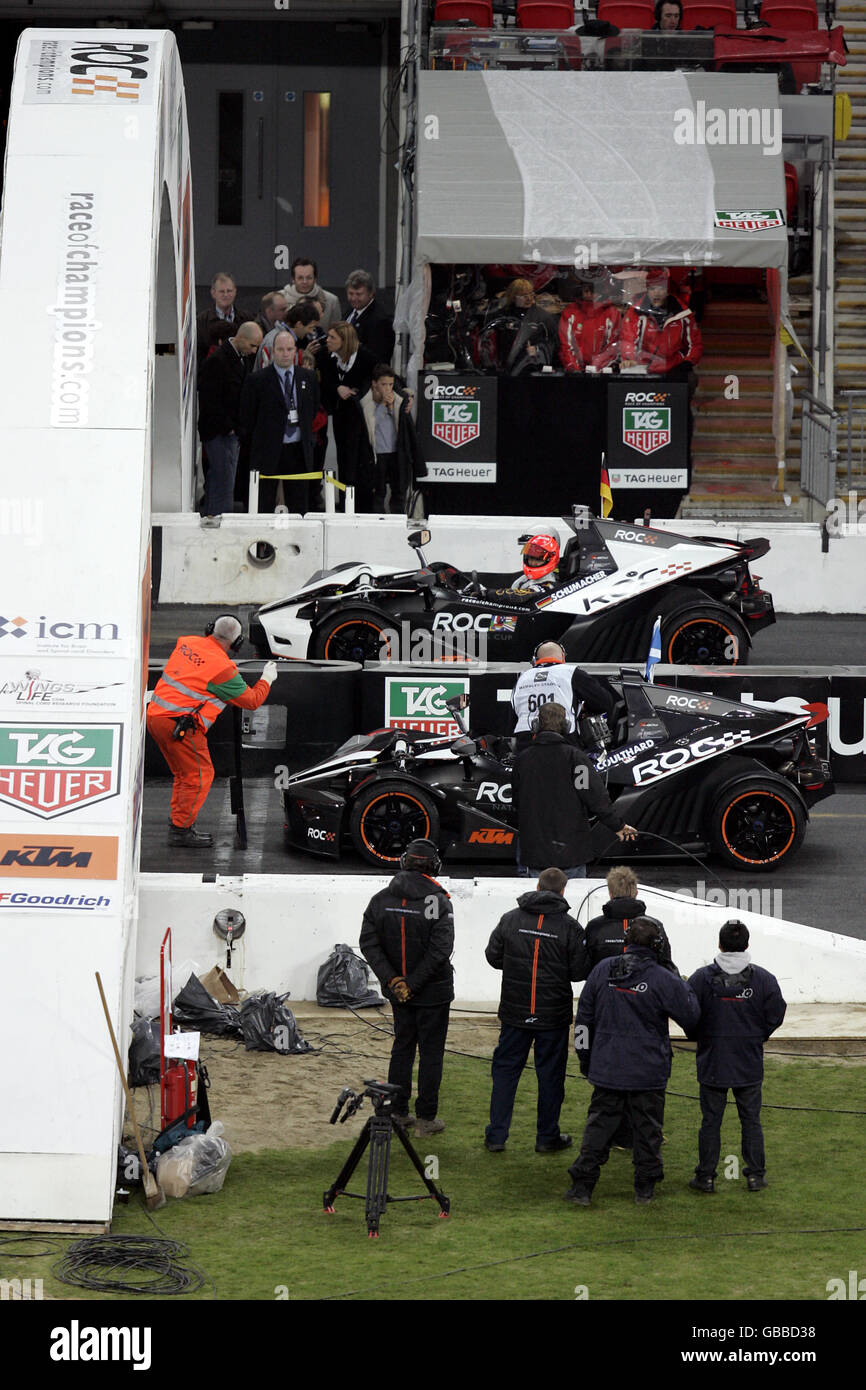 Motor Racing - Race of Champions - Wembley Stadium. David Coulthard and ...