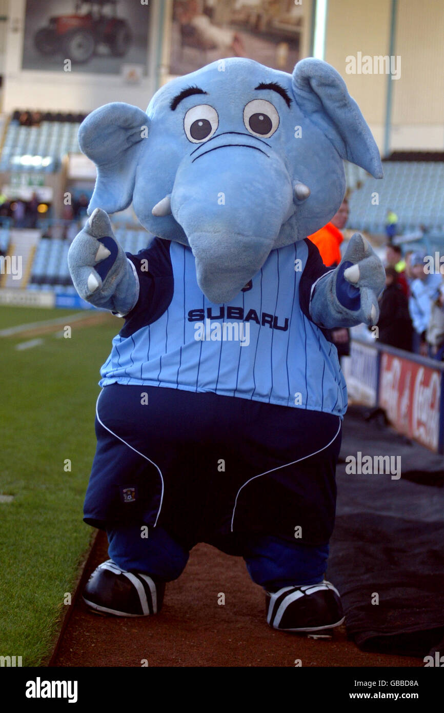 Coventry City's mascot Sky Blue Sam poses for a picture before the ...