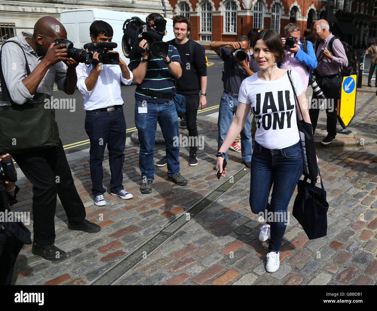 Terina Hine from the Stop the War Coalition outside the Queen Elizabeth ...