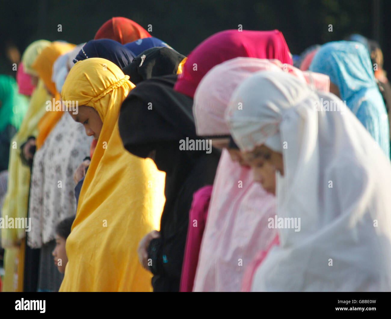 Manila, Philippines. 06th July, 2016. Filipino Muslim women pray at ...