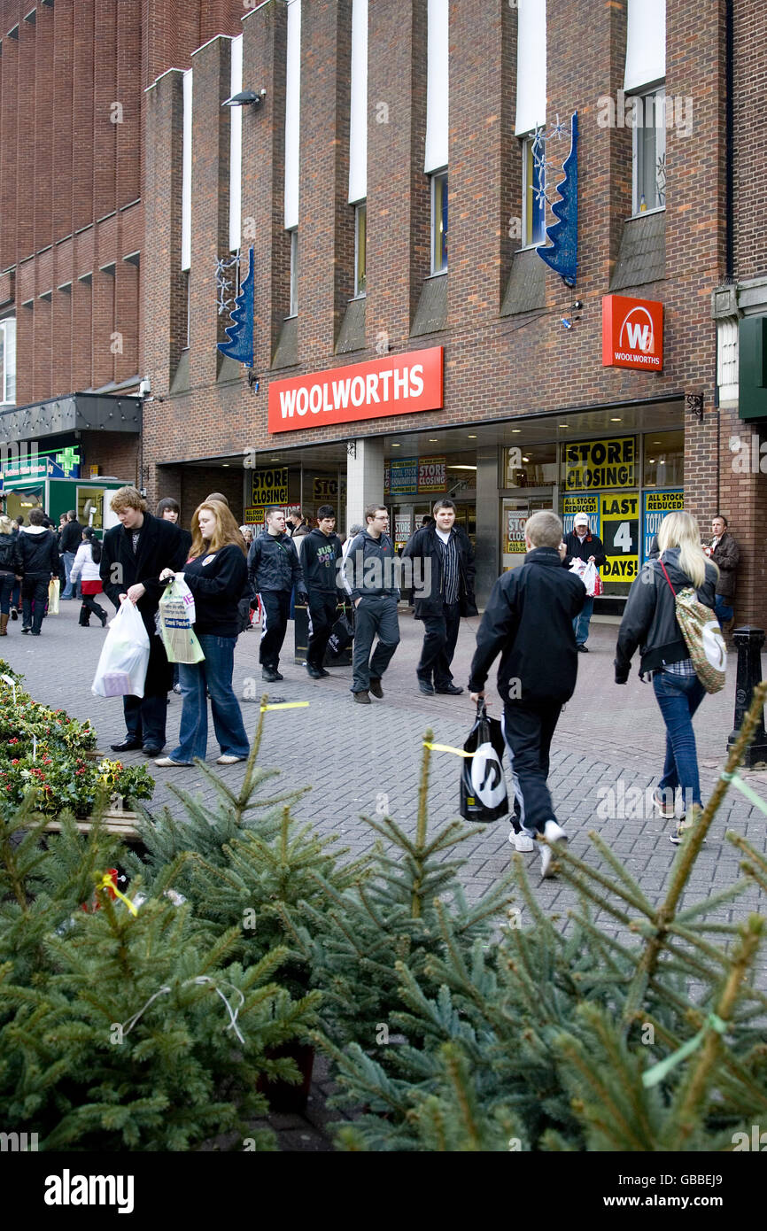 General view of the front of a Woolworths store in Hanley, Stoke-On ...