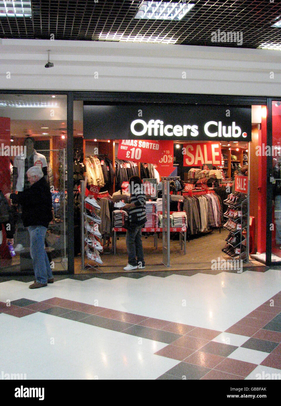 A general view of The Officers Club store in Victoria station, London ...