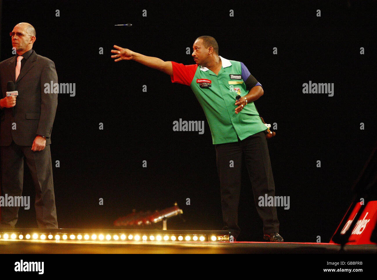 South Africa's Charles Losper throws against England's Colin Osborne ...