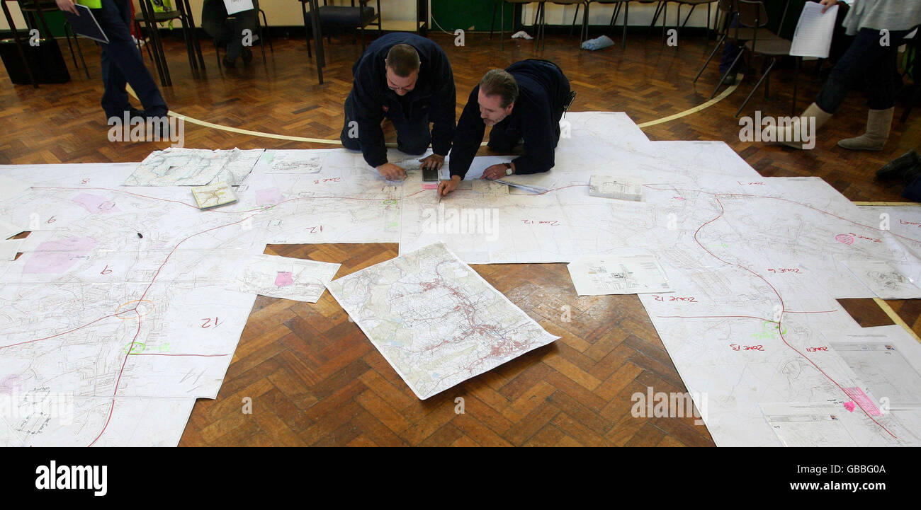 National Grid engineers check which areas are without gas at their ...