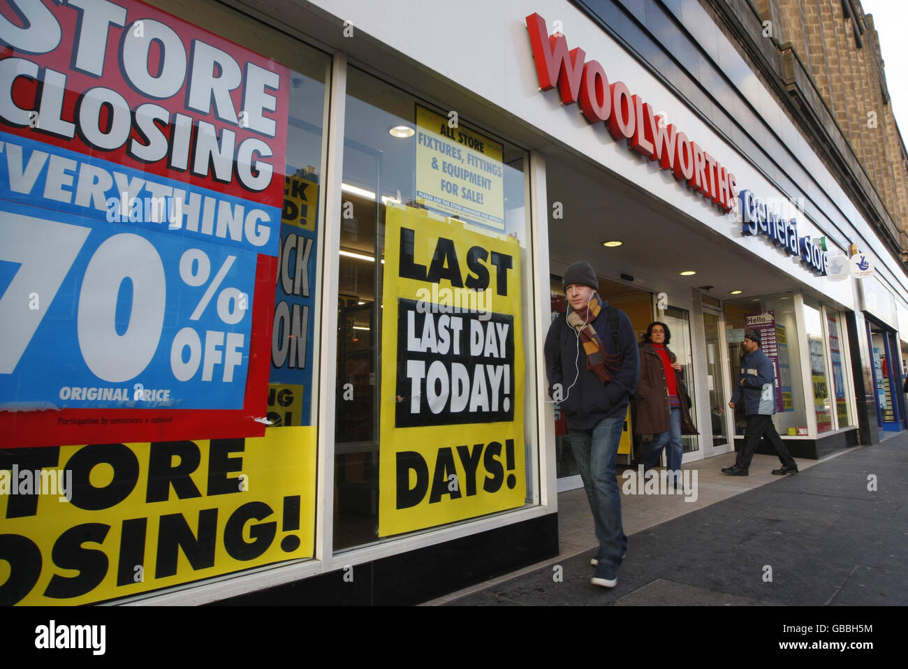 A Woolworths store in Edinburgh, on it's last day before closing. Store ...