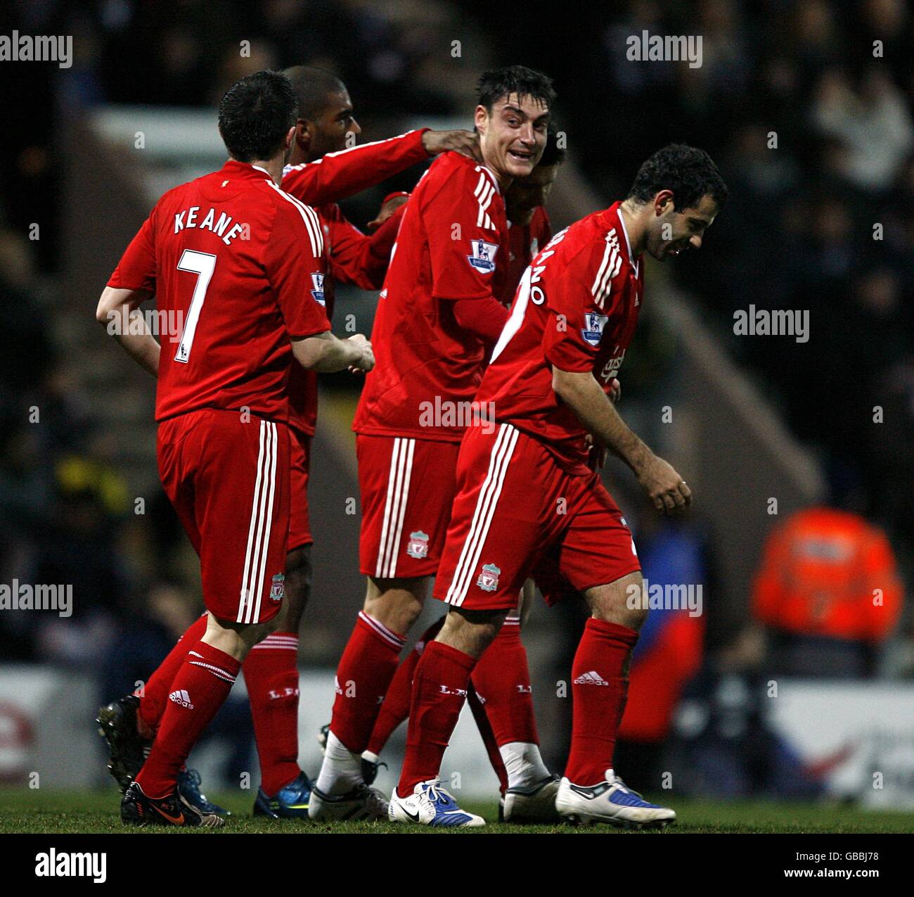 Liverpools albert riera celebrates scoring hi-res stock photography and ...
