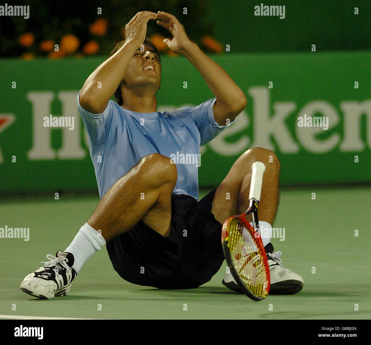 Tennis - Australian Open 2004 - Third Round. Guillermo Canas celebrates ...