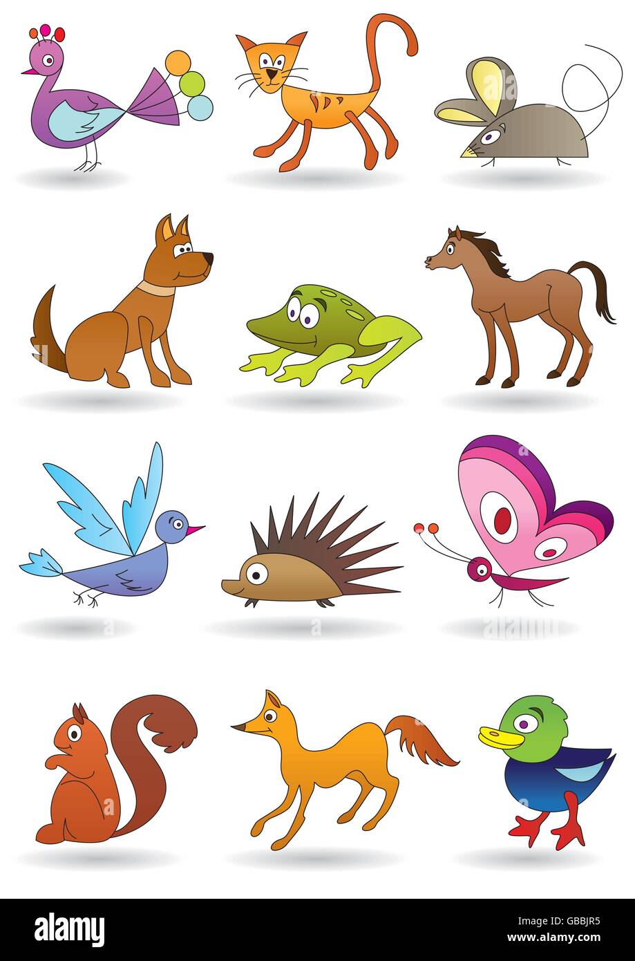 Toys with animals for kids icons set - vector illustration Stock Vector ...