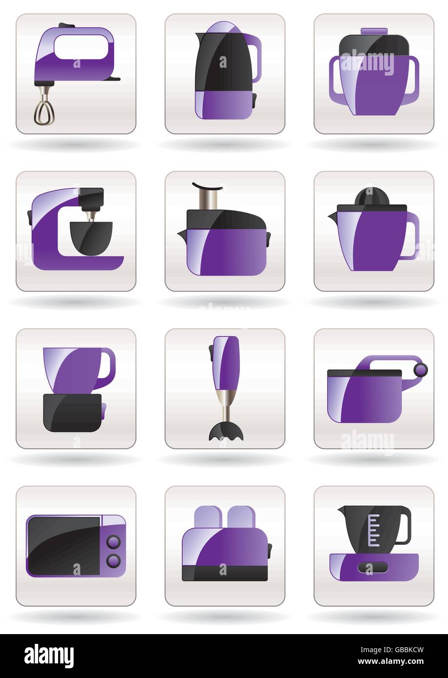 Kitchen appliances toaster blender Stock Vector Images - Alamy