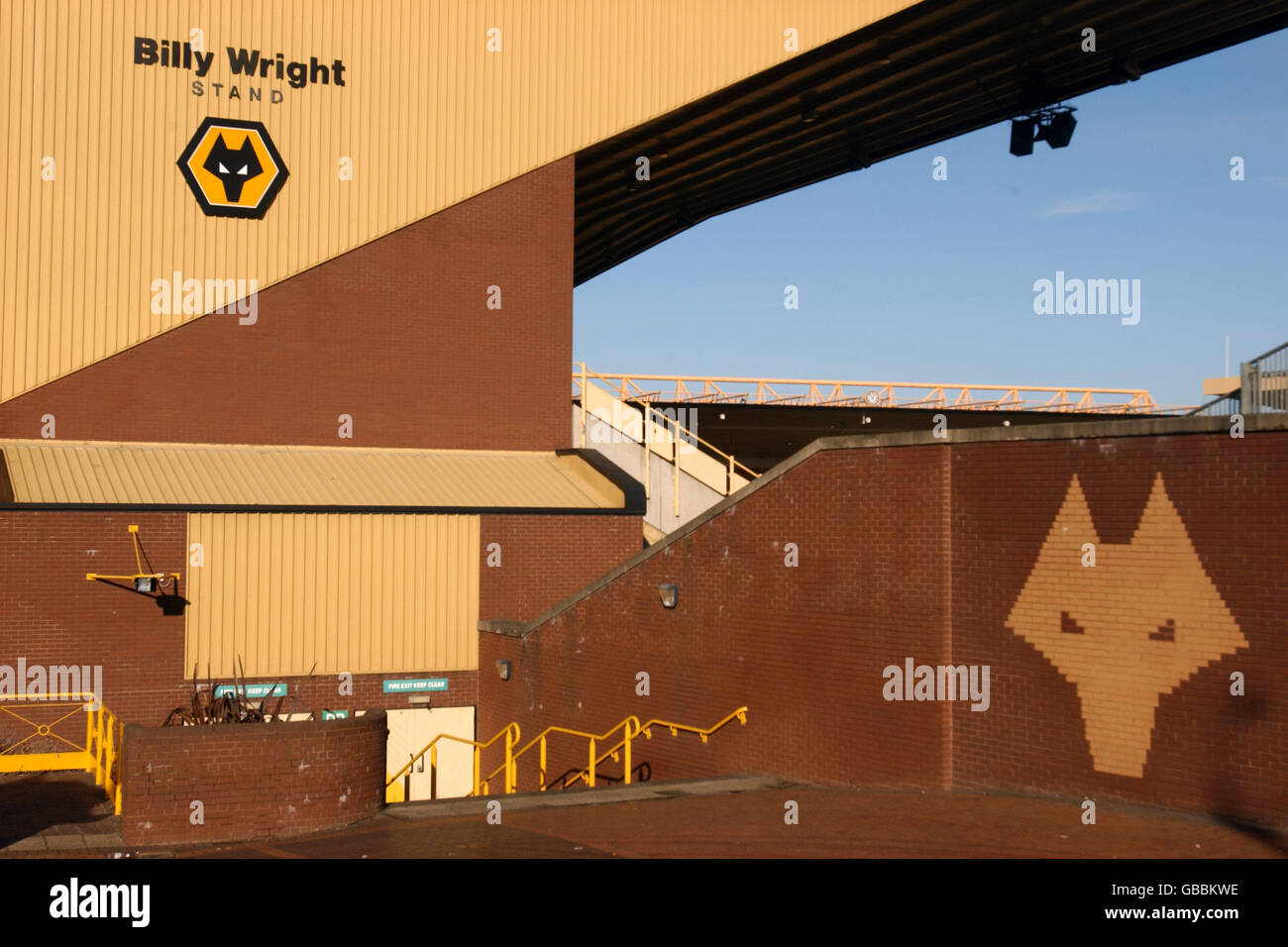 The Billy Wright stand at Molineux the home of Wolverhampton Wanderers ...
