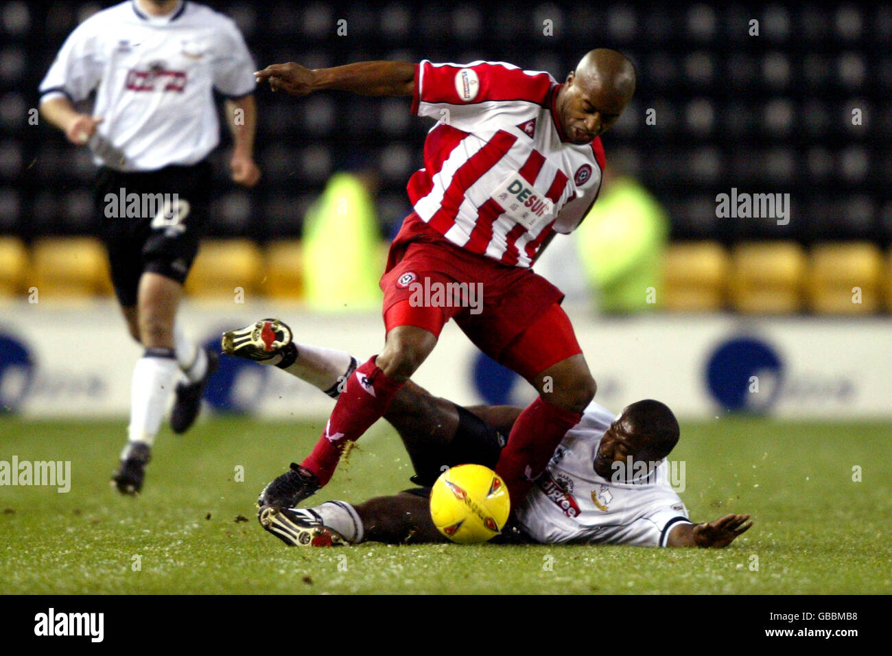 Derby countys michael johnson tackles sheffield uniteds dean sturridge ...