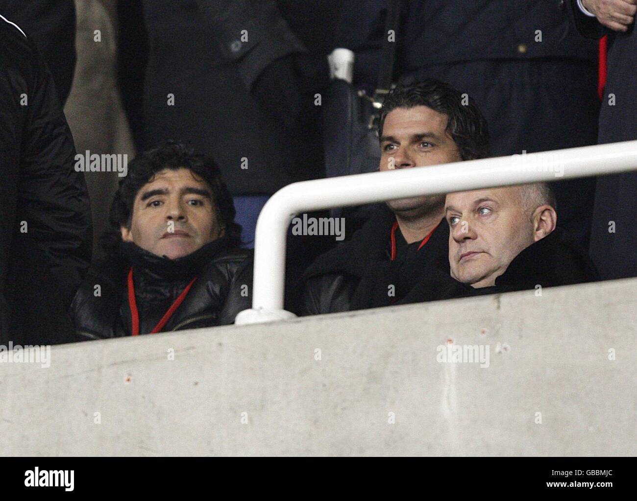 Argentinas manager diego maradona watches from the stands hi-res stock ...