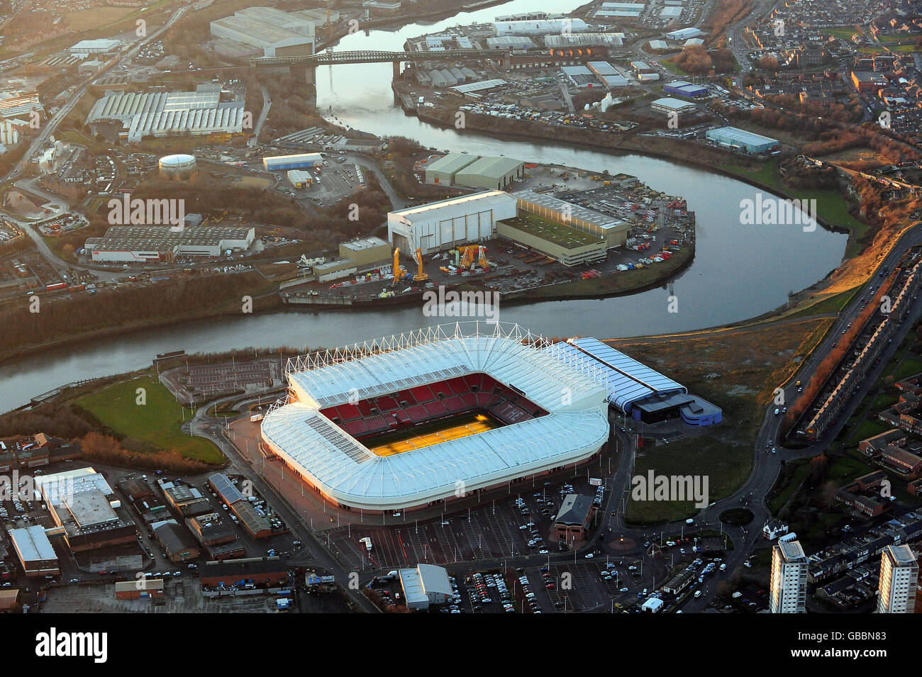 Sunderland stadium of light aerial view hi-res stock photography and ...