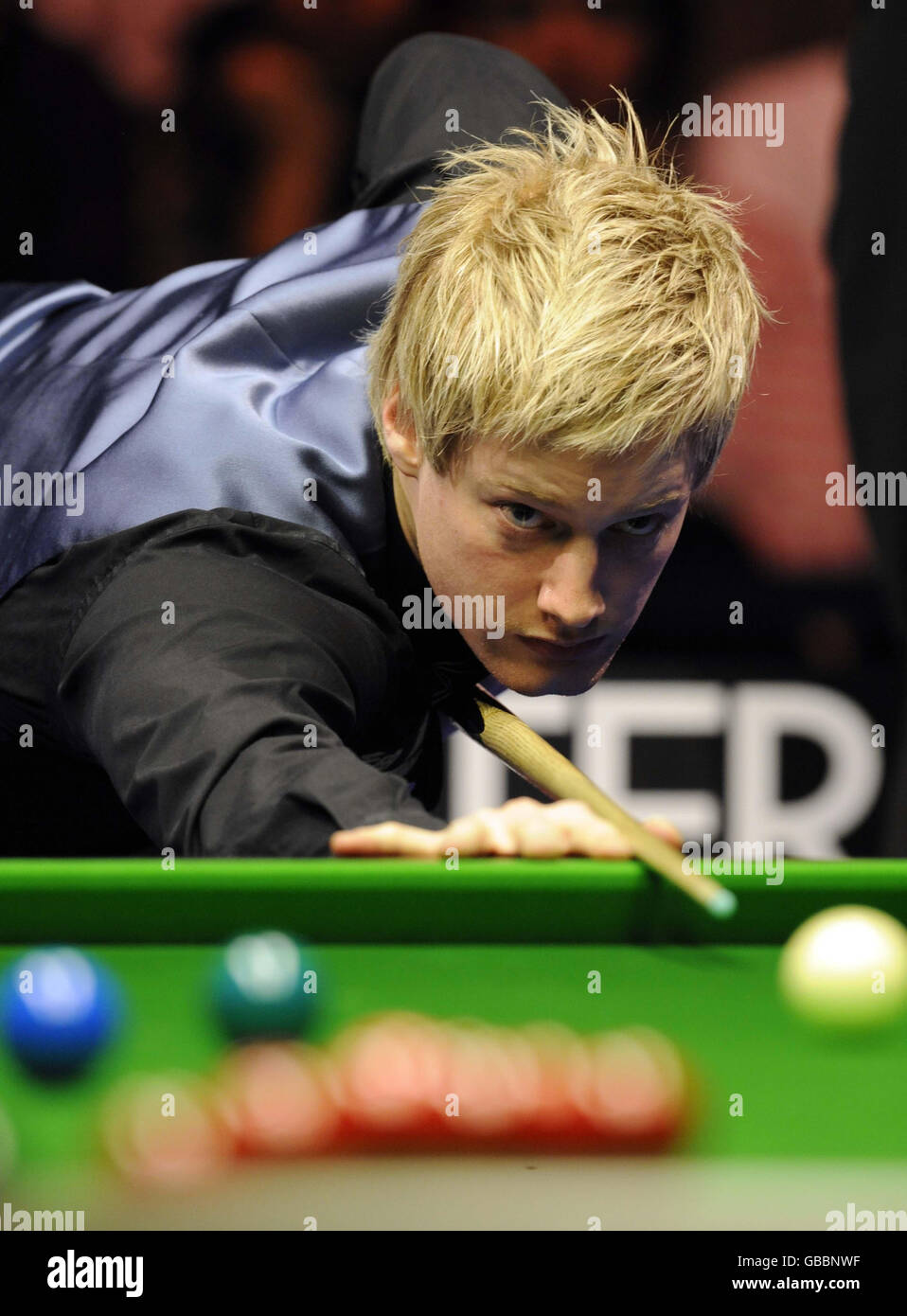 Neil Robertson in action during the The Masters at Wembley Arena ...