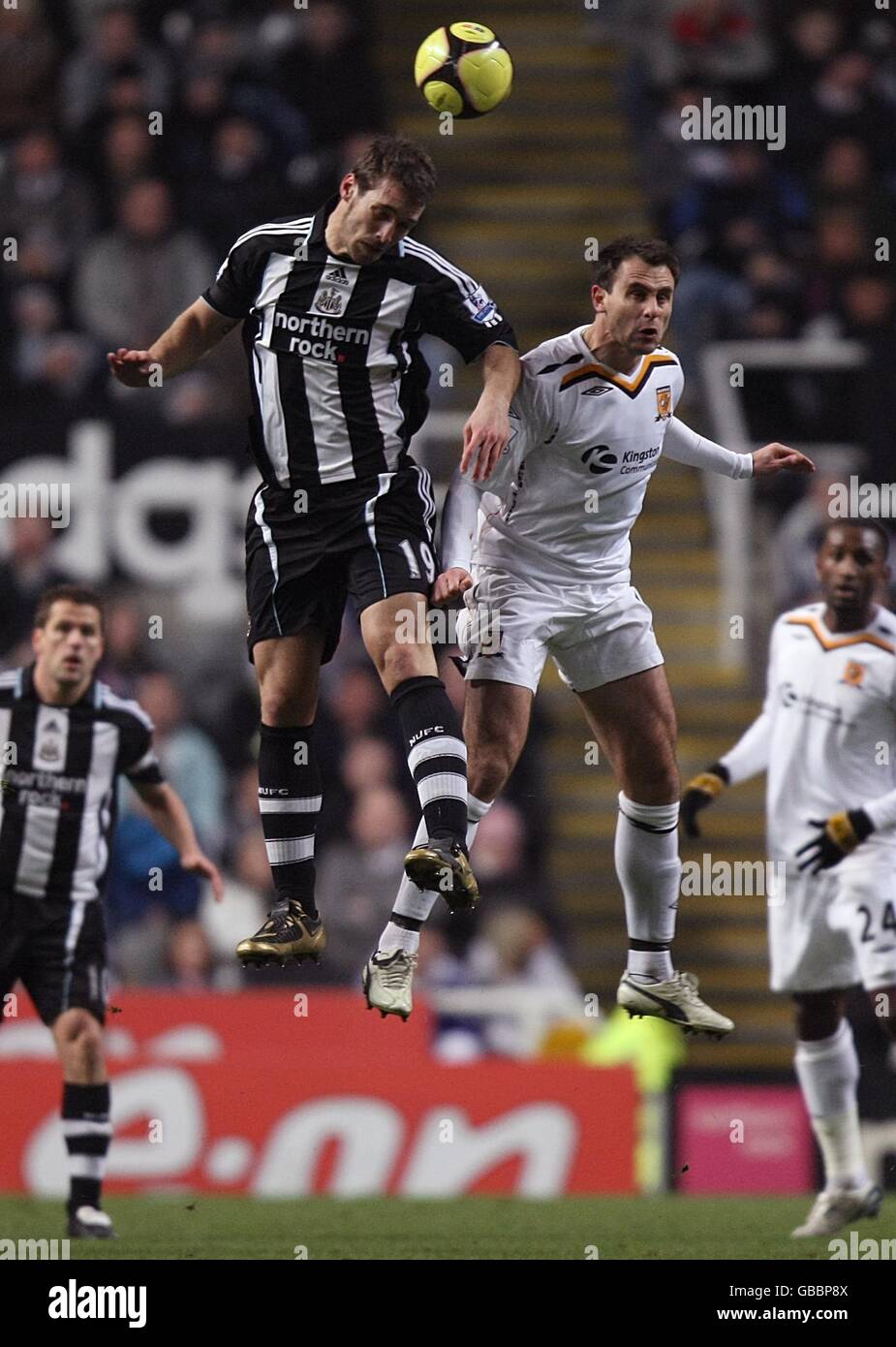 Newcastle United's Xisco (left) and Hull City's Richard Garcia battle ...