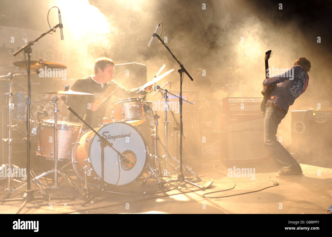 Full length live on stage performing mike mangrs hli hi-res stock ...