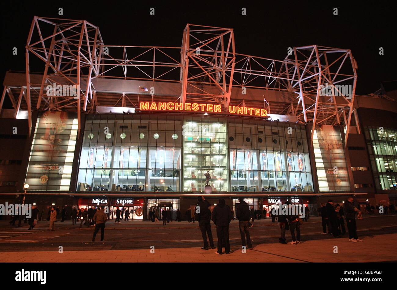 Old trafford night view manchester hi-res stock photography and images ...