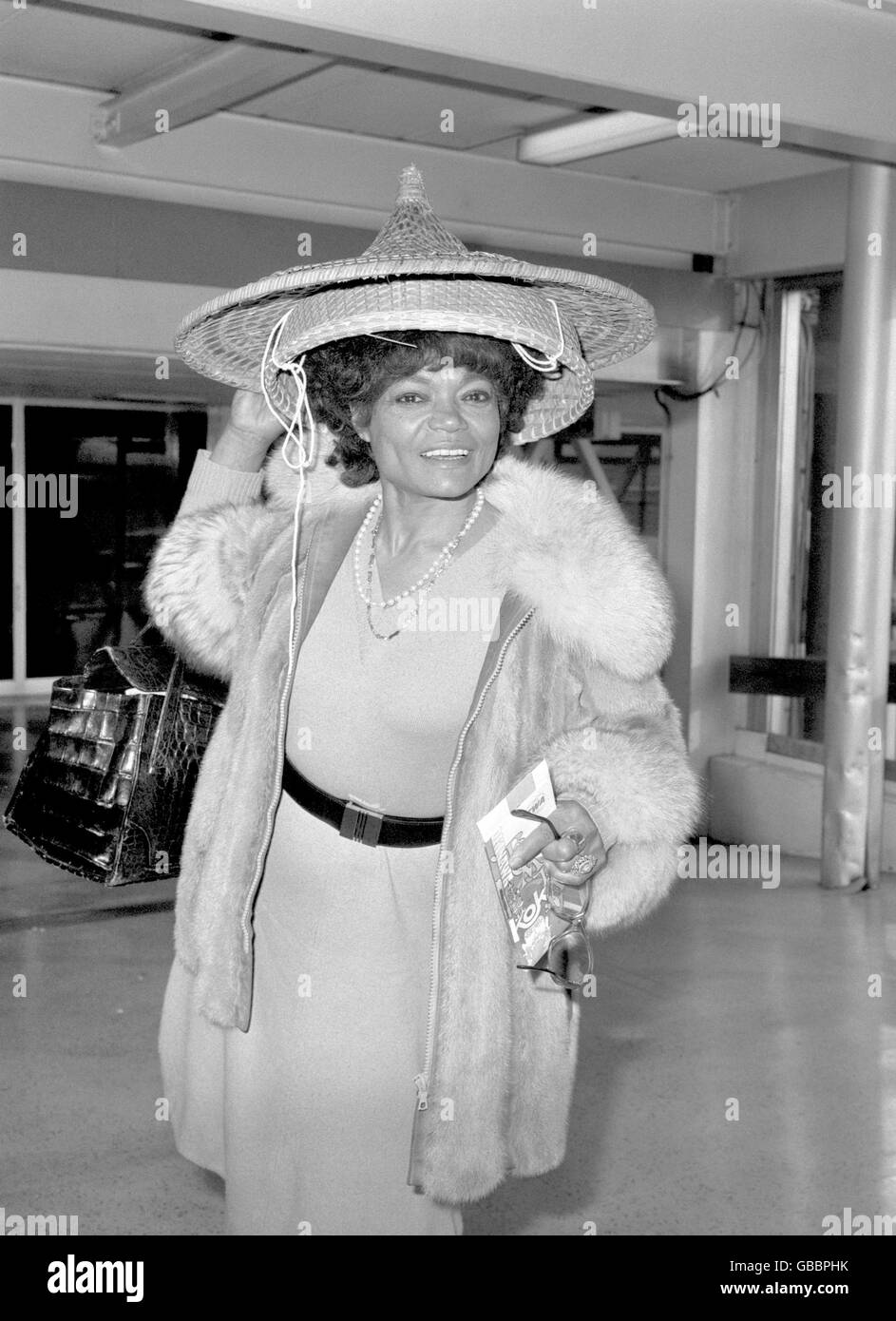 American actress and singer Eartha Kitt, at Heathrow airport, who left ...