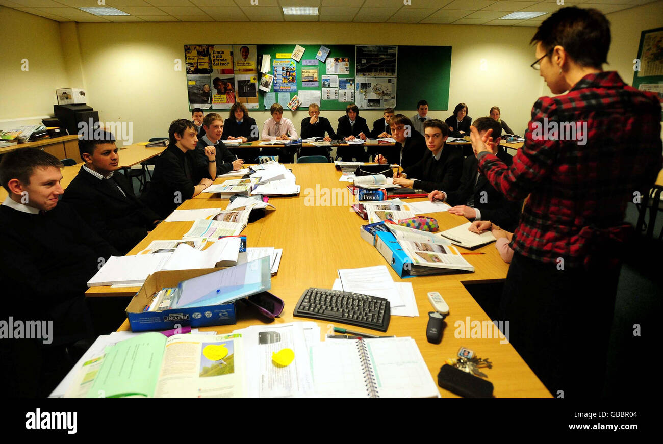 Year 12 students during French class at the top school in the country ...