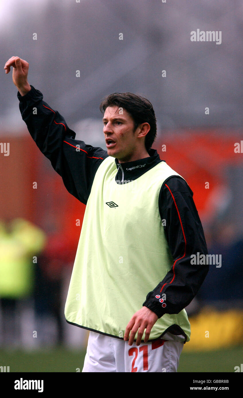 Nottingham Forest's Danny Sonner warms up prior to the game with his ...