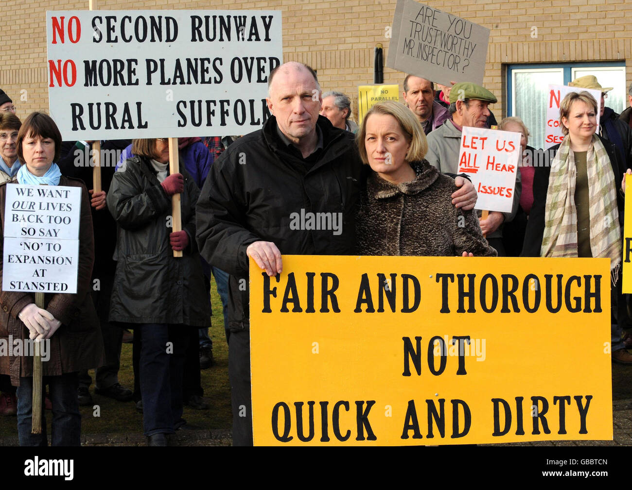 John Stewart (centre), of campaign group HACAN Clearskies, and Stop ...