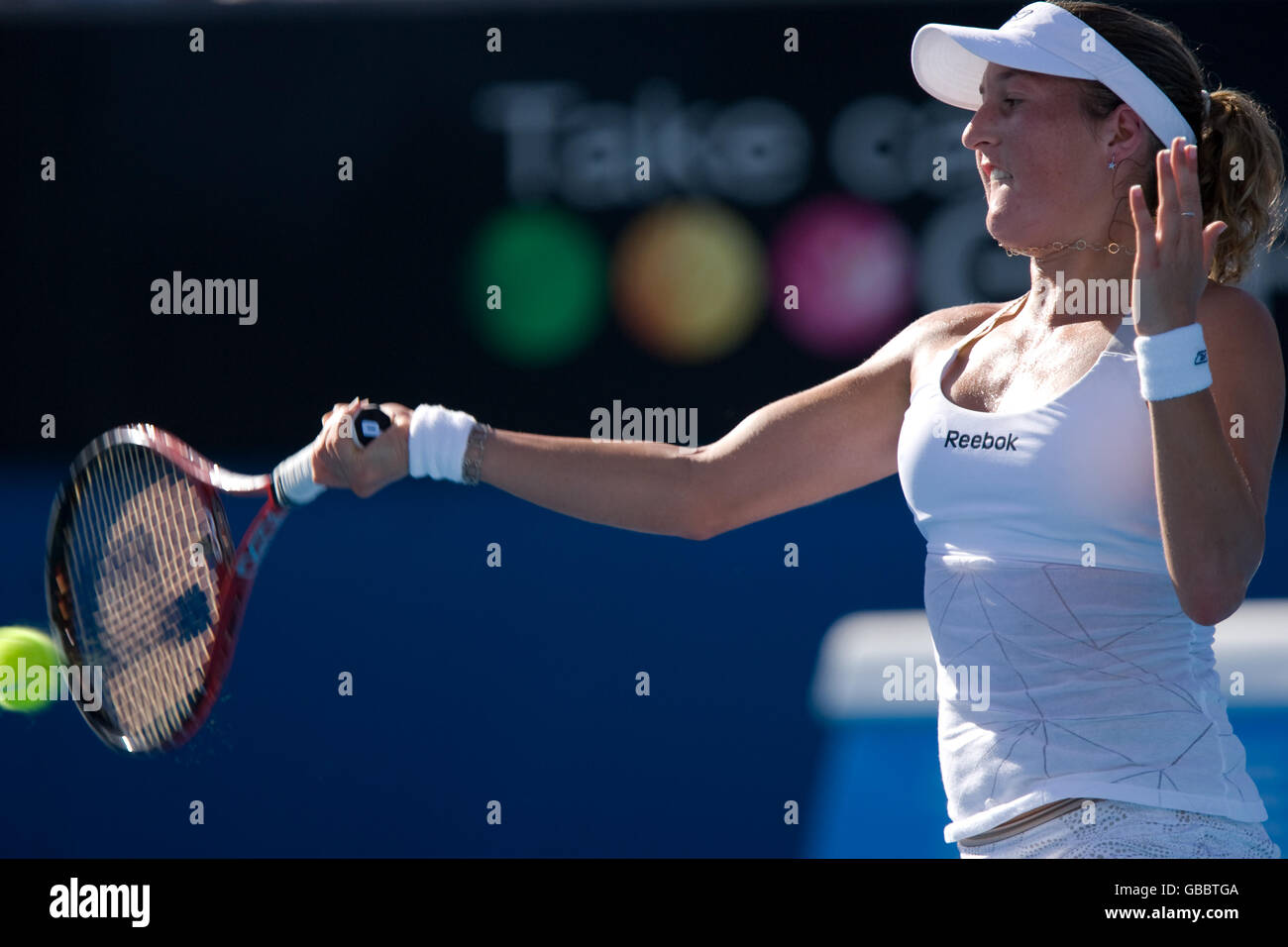 Israel's Shahar Peer in action during her match against Denmark's ...