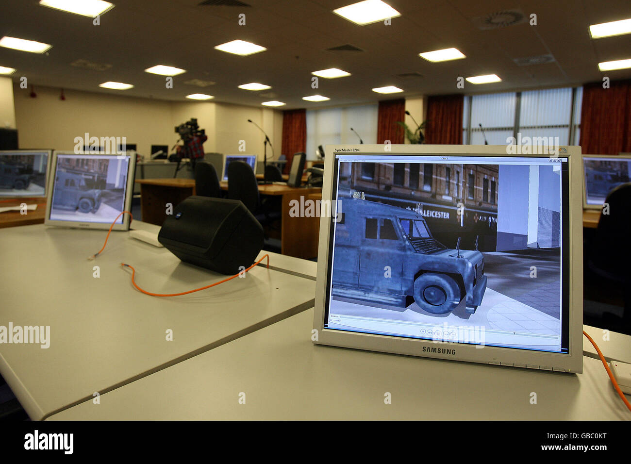 The Robert Hamill inquiry room at the Interpoint centre in Belfast ...