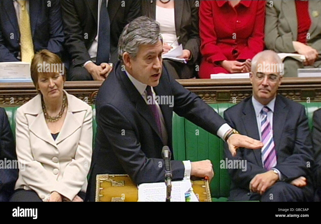 Prime Minister Gordon Brown speaks during Prime Minister's Questions in ...