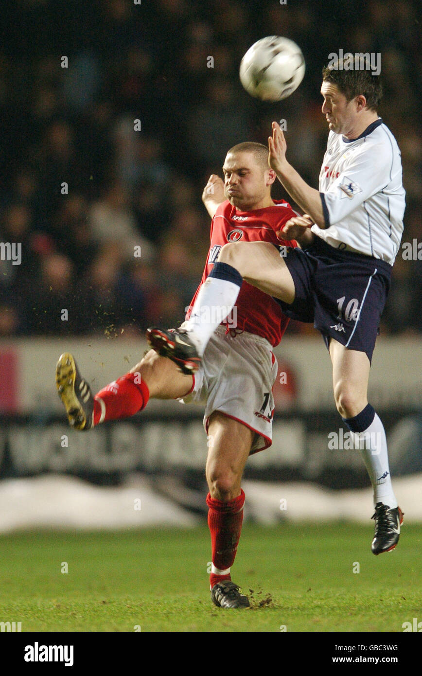 Charlton Athletic's Luke Young and Tottenham Hotspur's Robbie Keane ...